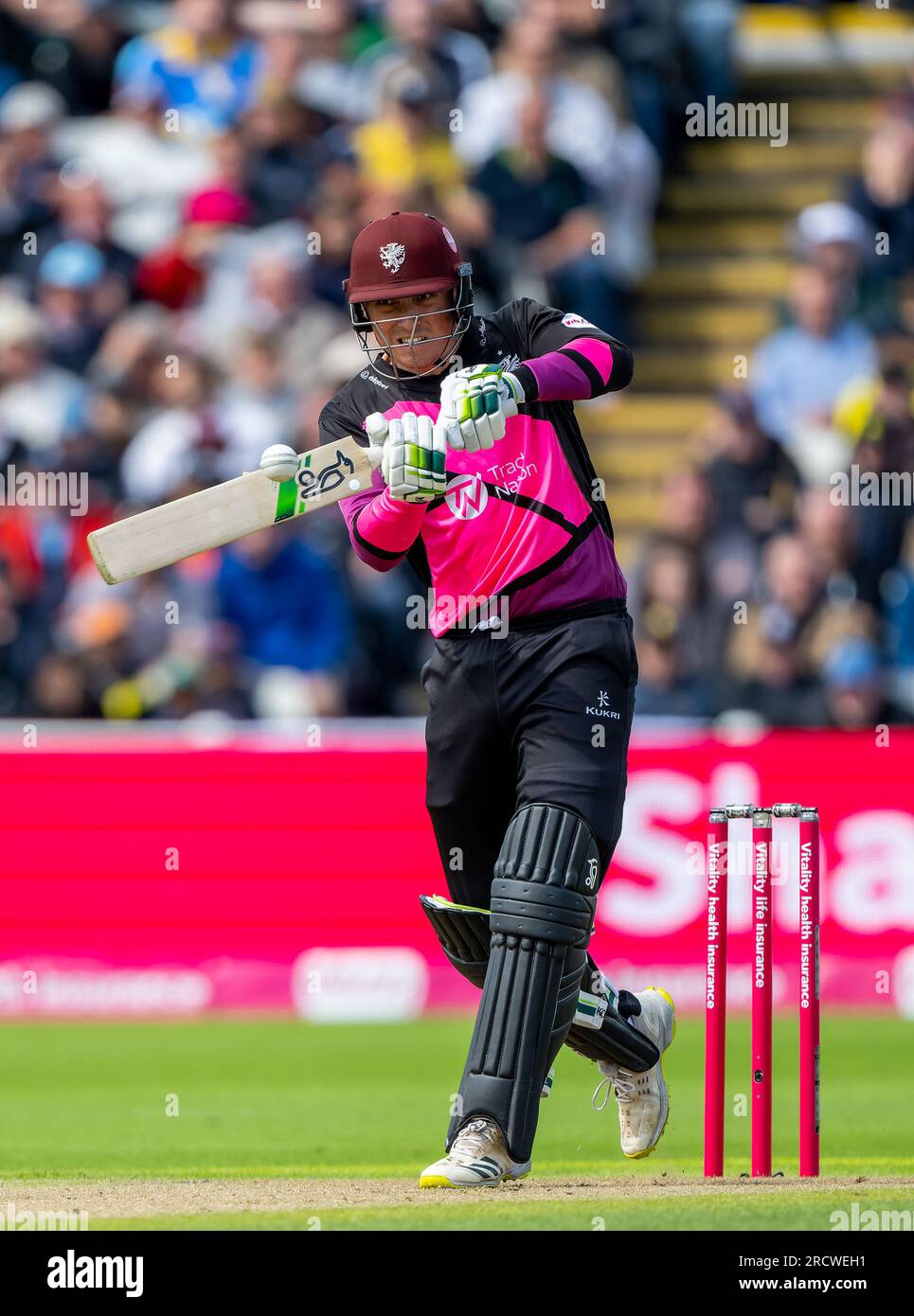 Tom Banton batting for Somerset in the semi final of the Vitality Blast ...