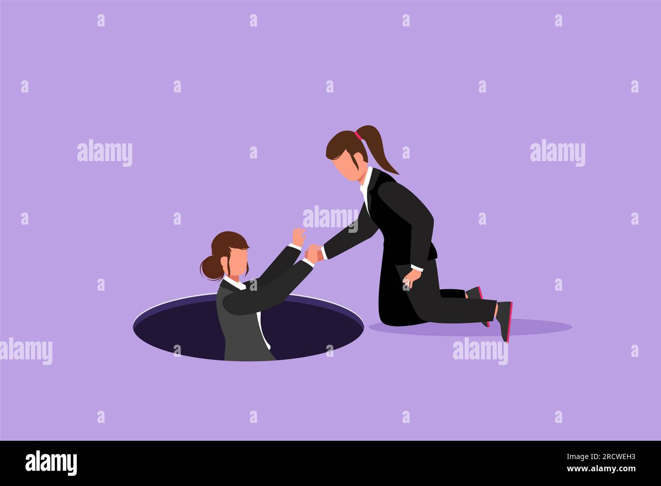 Character flat drawing competitive businesswoman helping her friend by ...