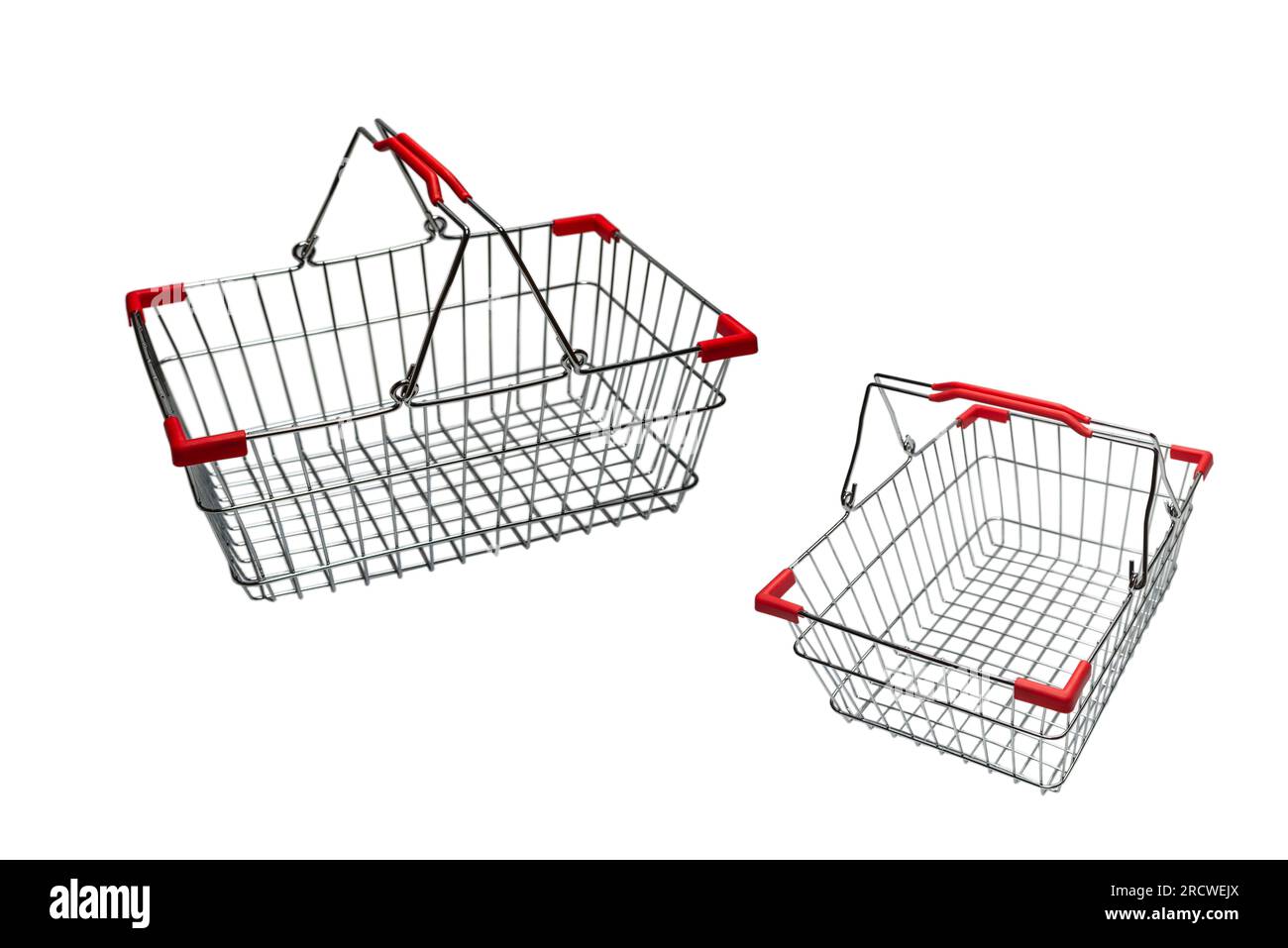 Empty shopping basket isolated on white background Stock Photo - Alamy
