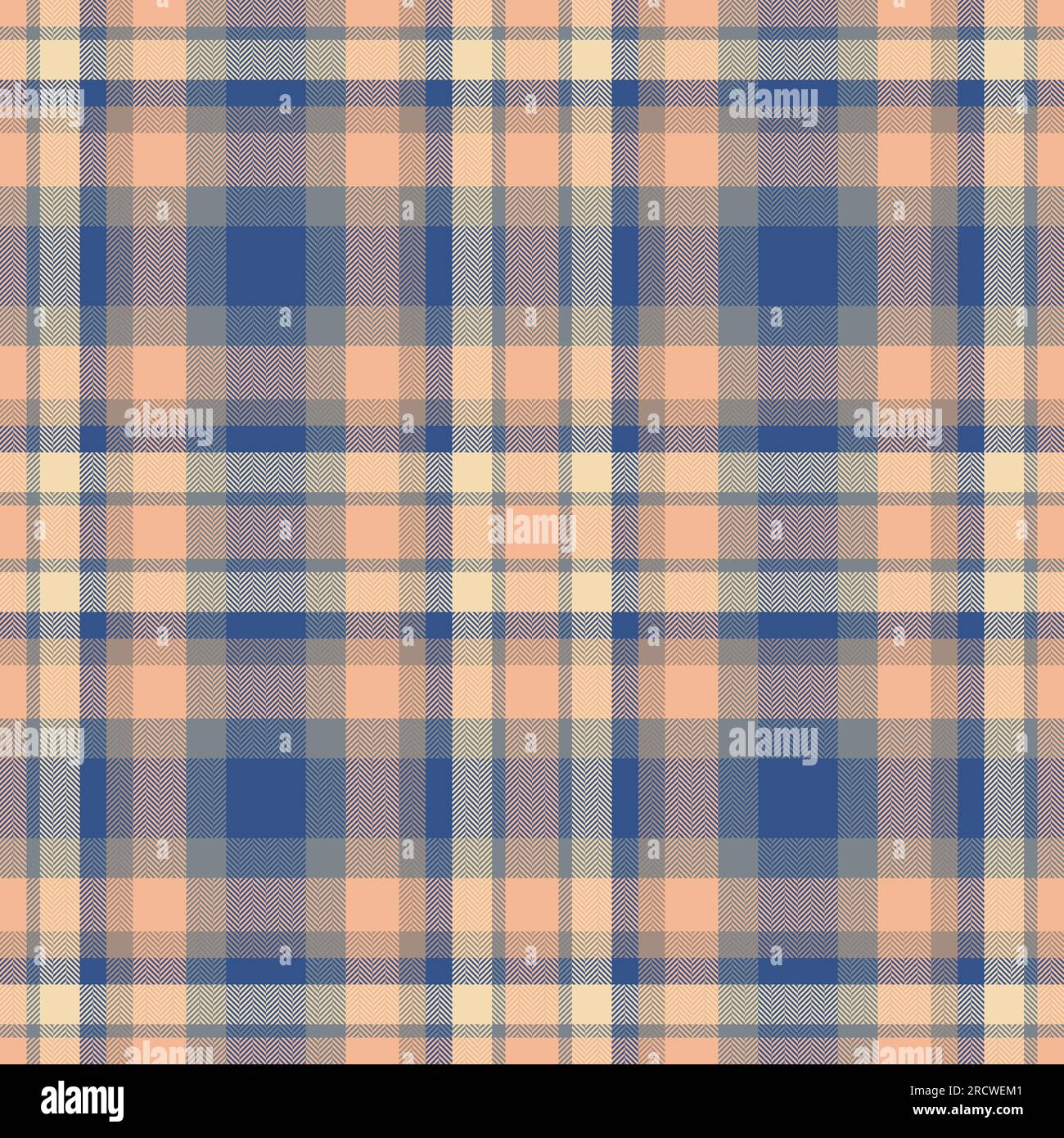 Plaid seamless pattern in blue. Check fabric texture. Vector textile ...