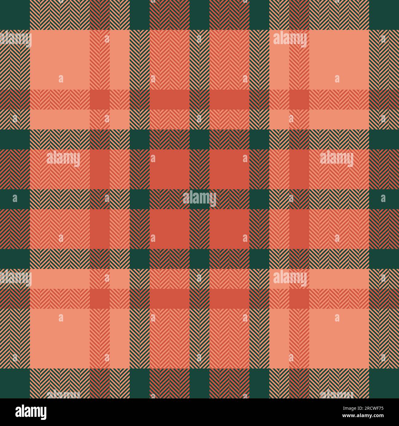 Plaid check pattern in orange and red colors. Seamless fabric texture ...