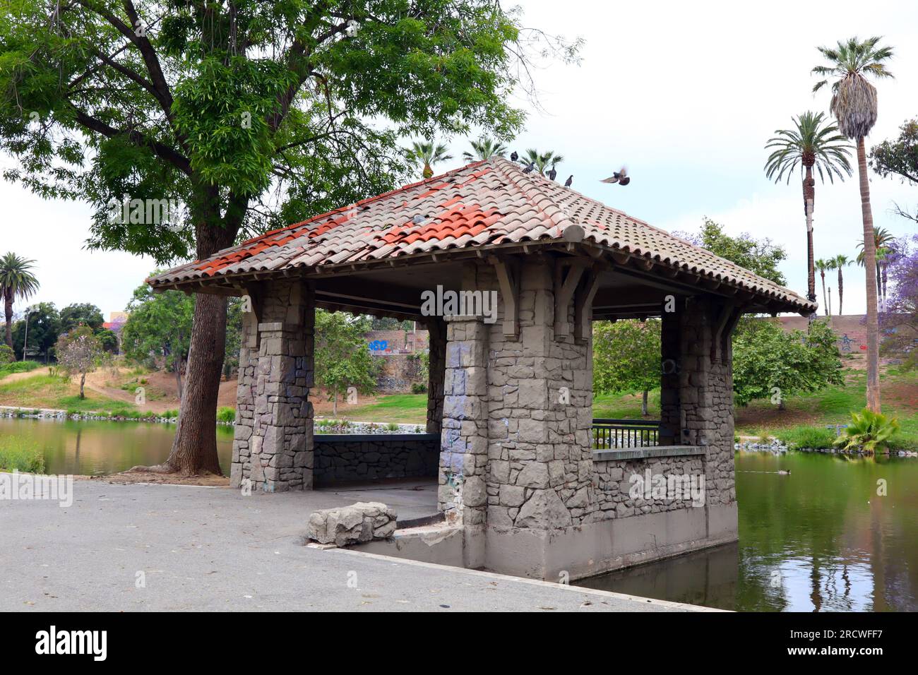 Los Angeles, California: Hollenbeck Park located on the corner of Saint ...