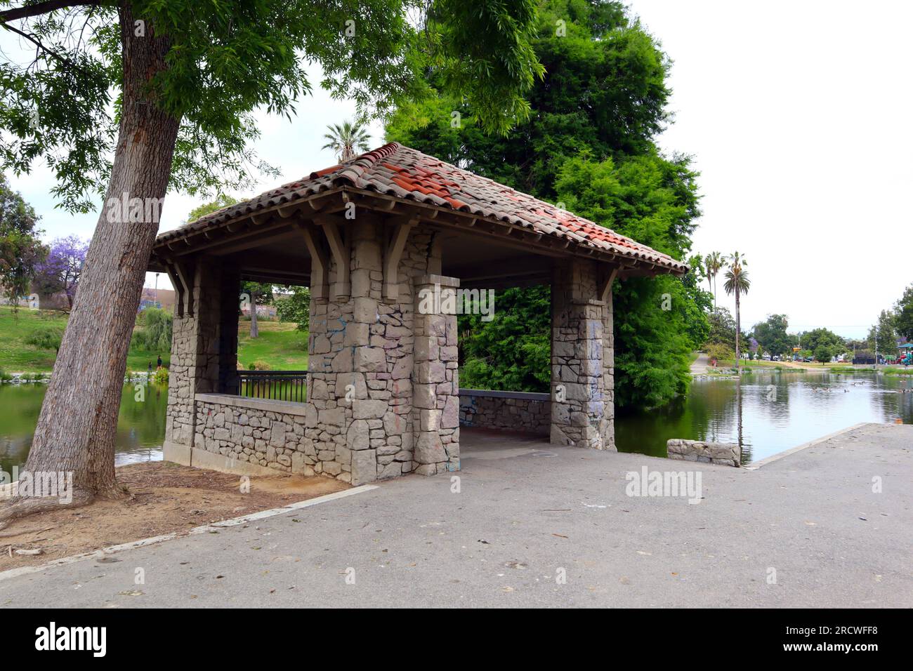 Los Angeles, California: Hollenbeck Park located on the corner of Saint ...