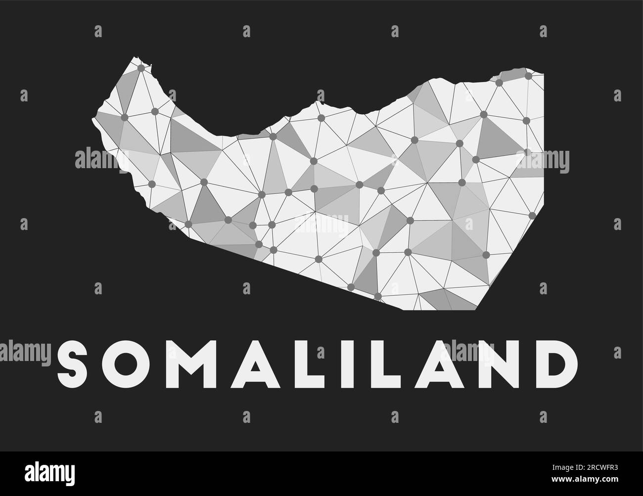 Somaliland - communication network map of country. Somaliland trendy ...