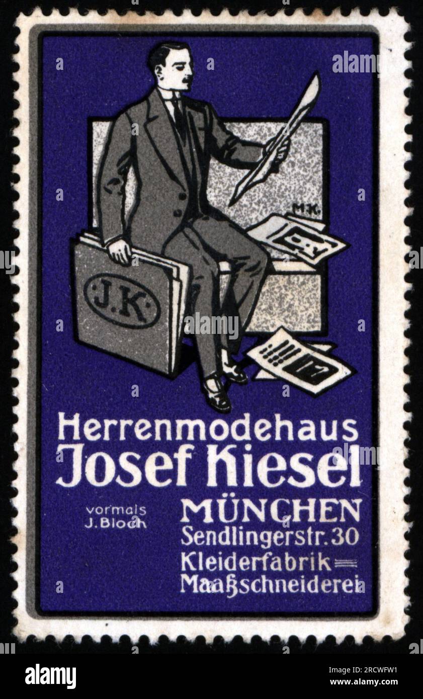 advertising, fashion, men's fashion boutique Joseph Kiesel, Munich ...