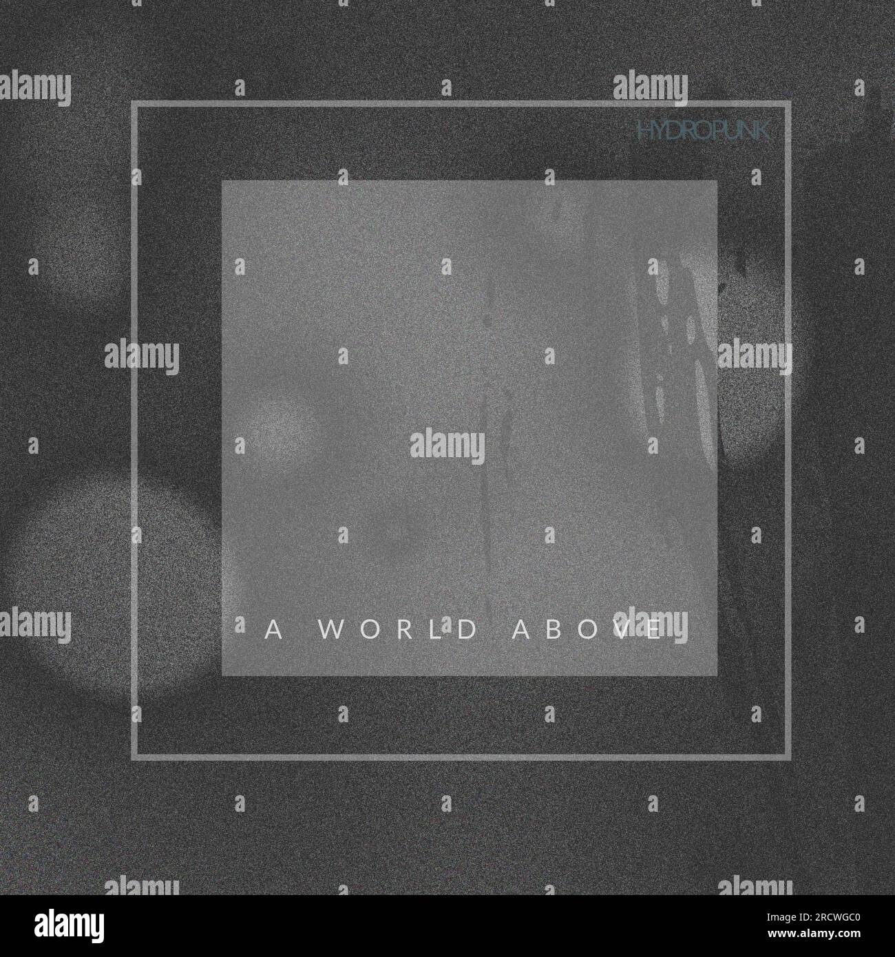 Hydropunk, a world above text and grey frame over grey square and ...