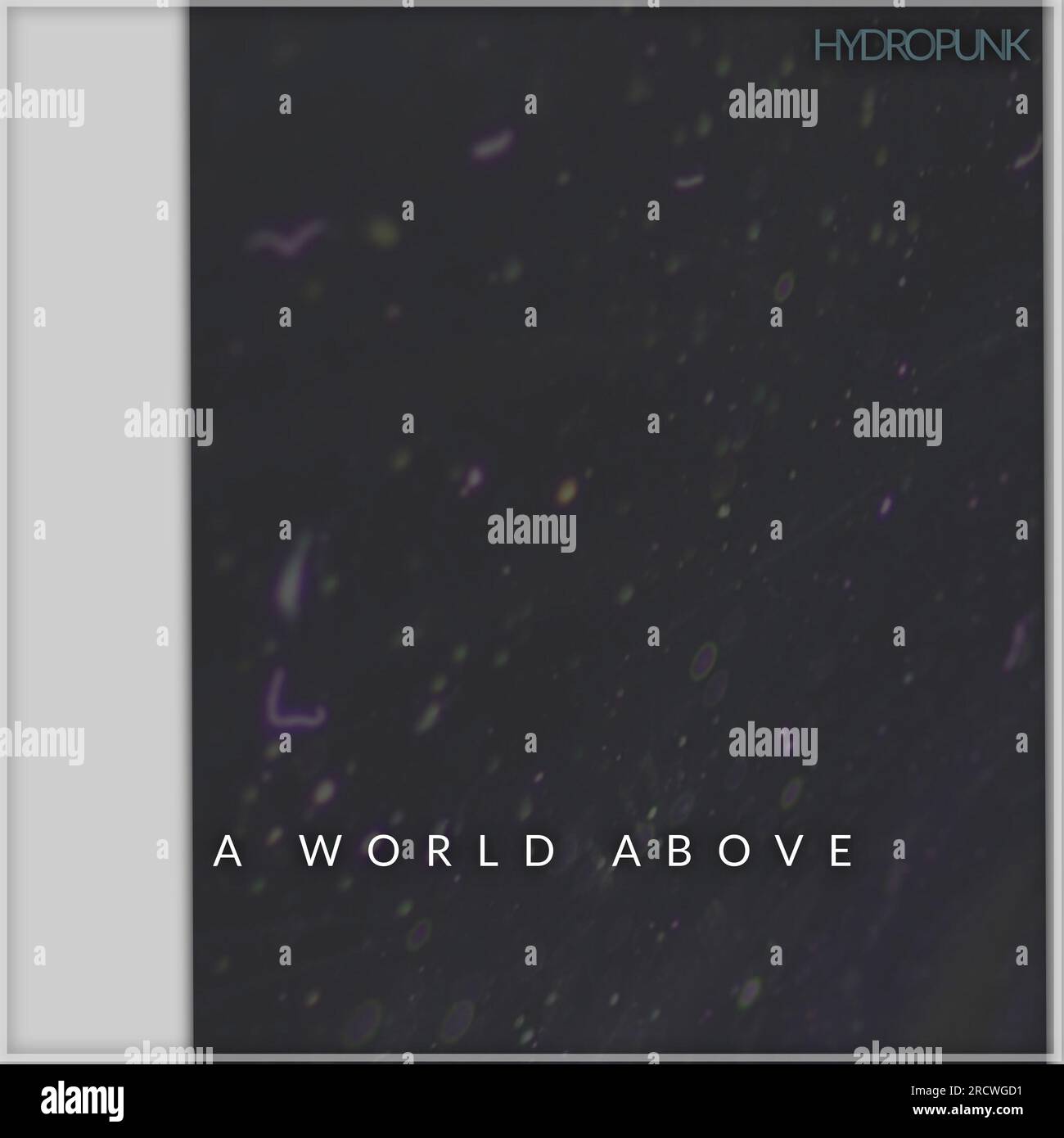 Hydropunk, a world above text and white band over starfield on night ...
