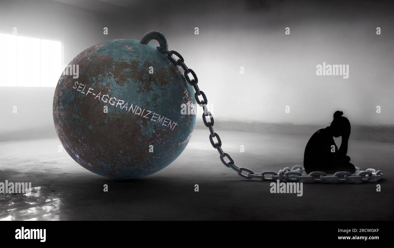 Self aggrandizement against a woman. Trapped in a hate prison, chained ...