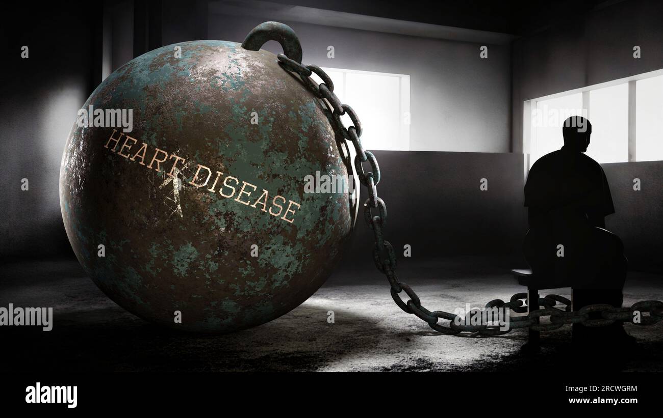 Heart disease and intimate, silent and lonely suffering human soul ...