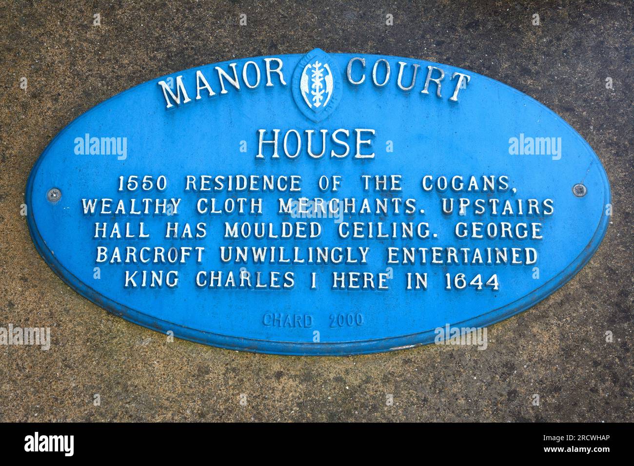 Blue Manor Court House information plaque along Fore Street, Chard ...