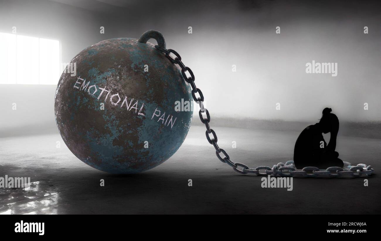 Emotional pain against a woman. Trapped in a hate prison, chained to a ...
