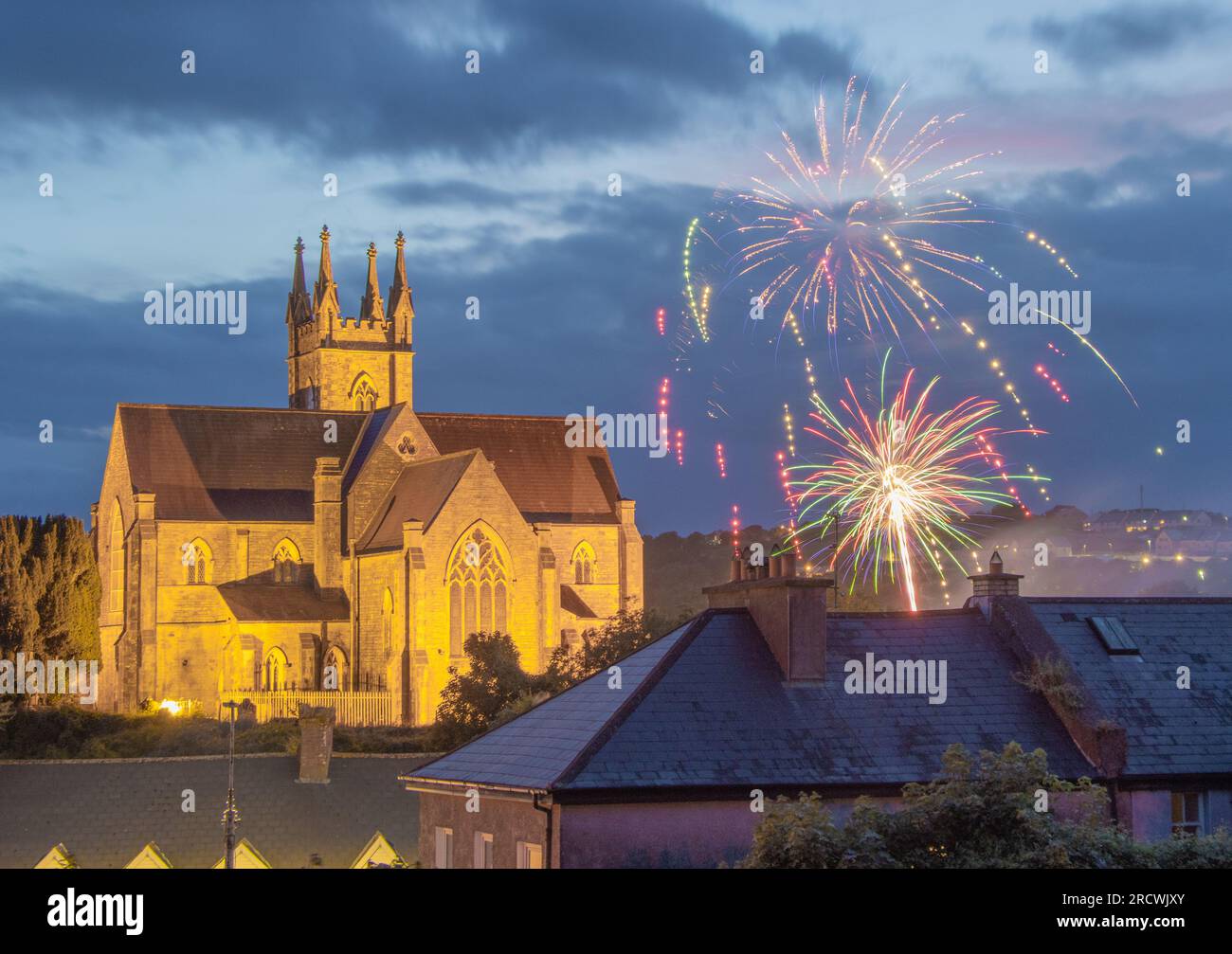 Fireworks in Bandon, Co. Cork, part of Bailiú na Banndan festival July ...