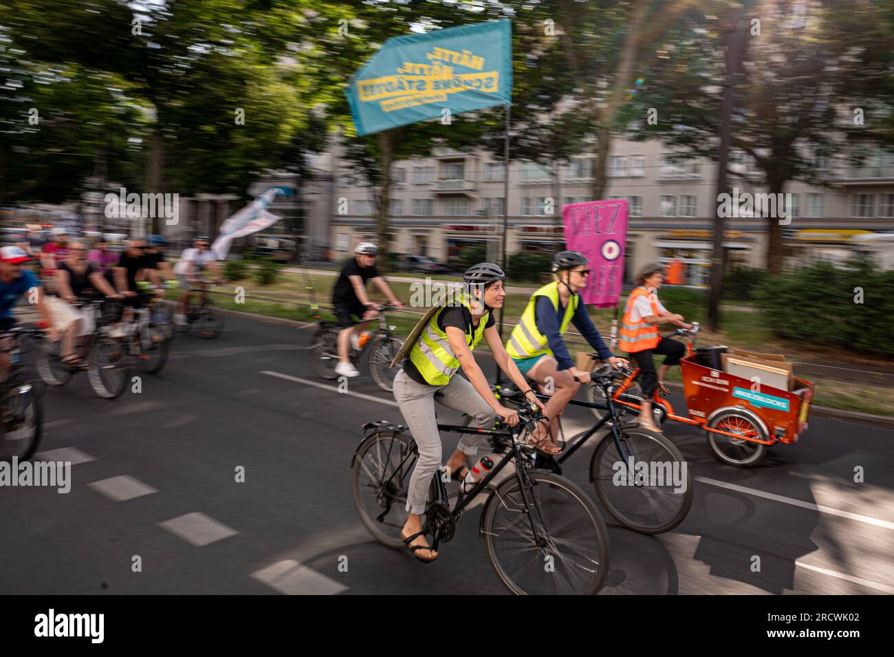 Berlin, Germany. 17th July, 2023. Cyclists ride through Berlin ...
