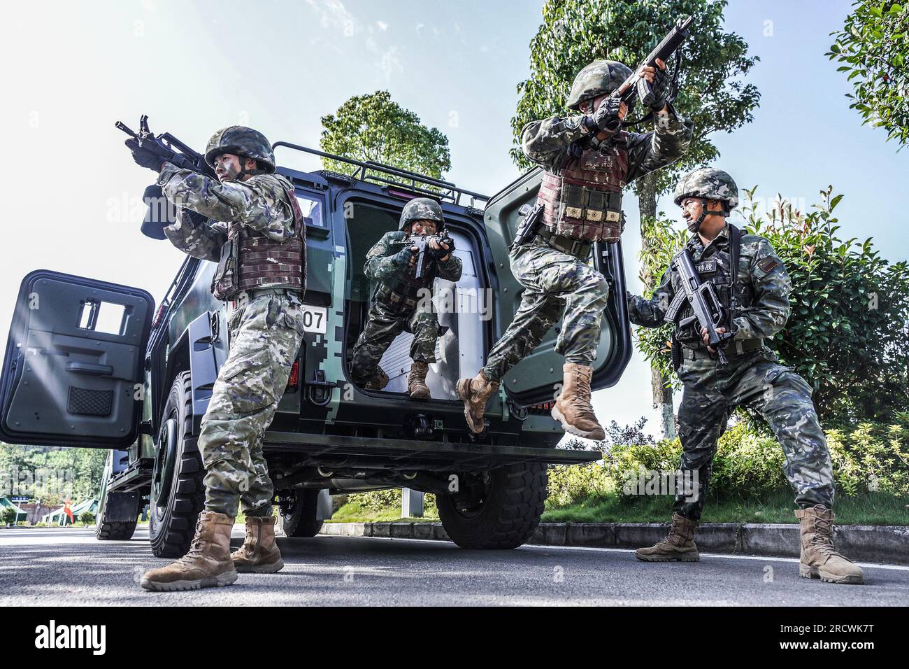 QIANXINAN, CHINA - JULY 15, 2023 - Special forces soldiers carry out ...