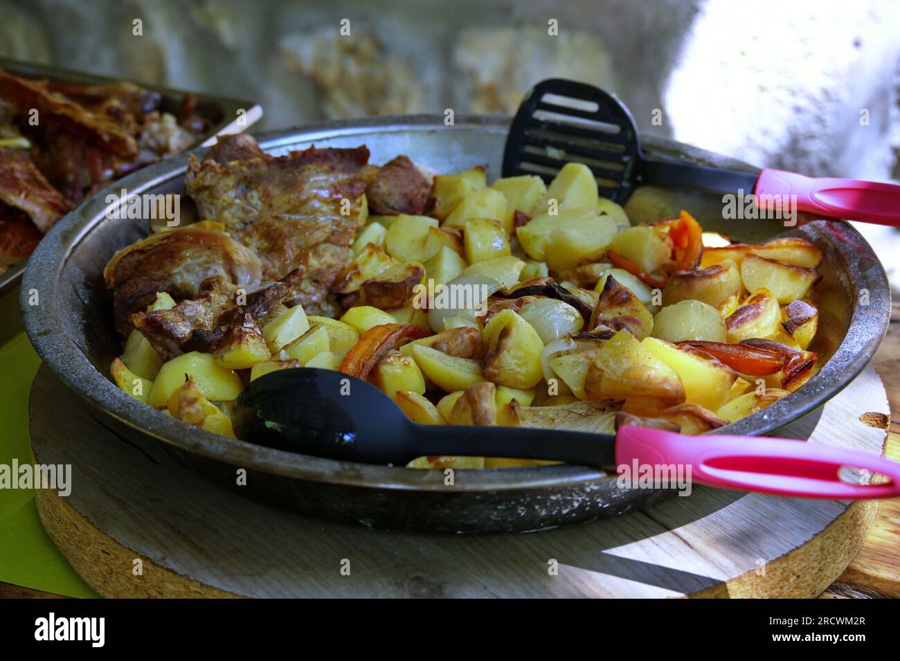 Baked meat potatoes vegetables hi-res stock photography and images - Alamy