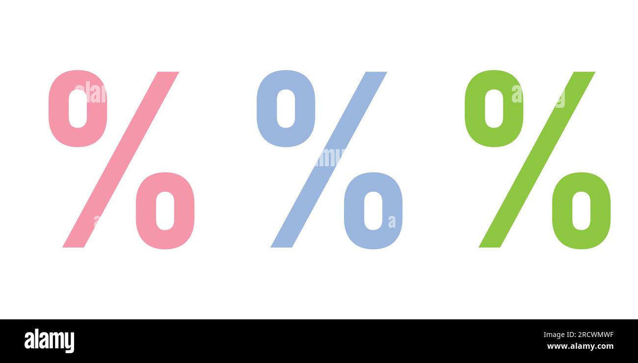 Set of percent symbol. Percentage sign. Vector illustration isolated on ...