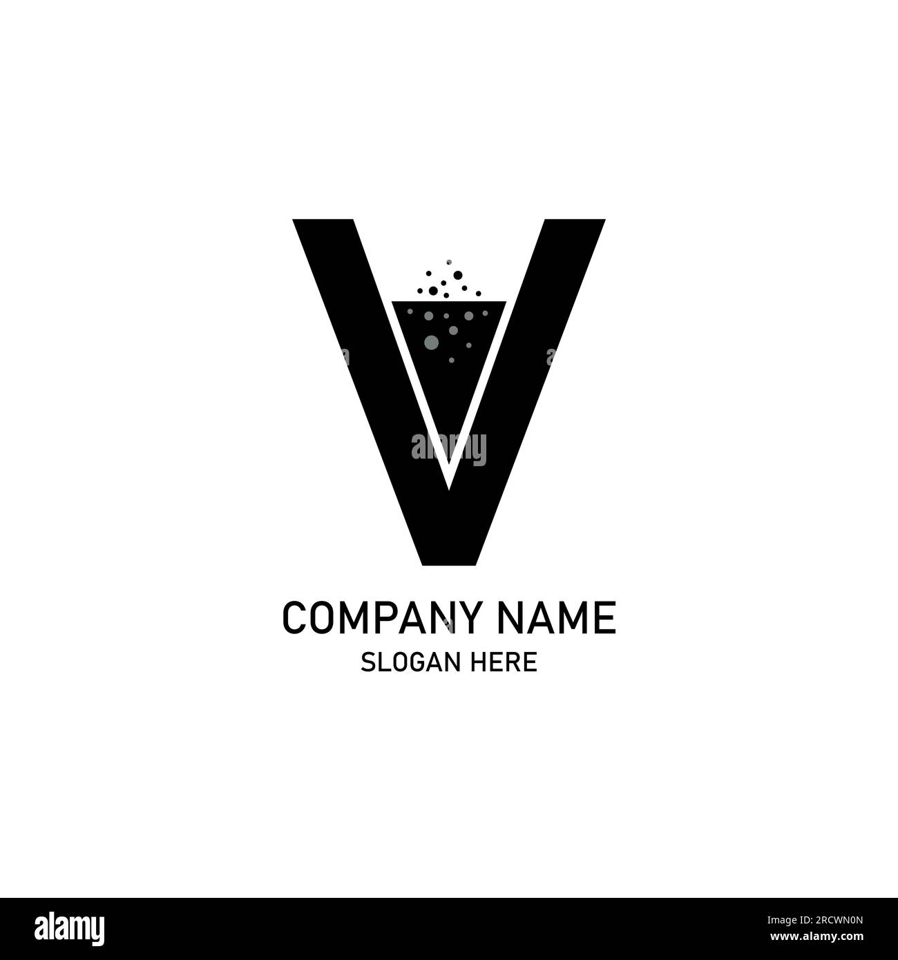 V letter laboratory logo. Medical lab logo. Chemical bottles symbol ...