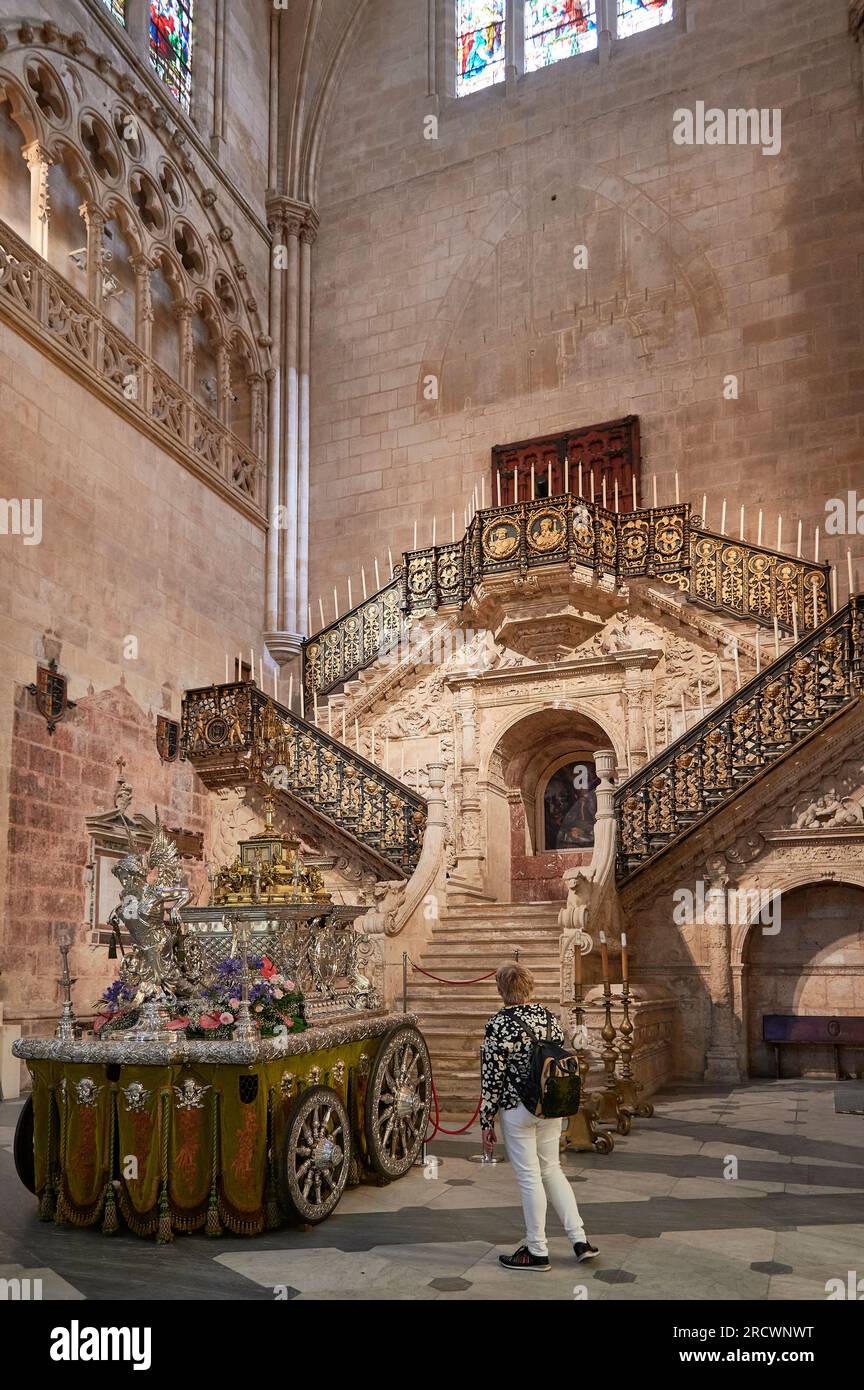Famous Golden stairs at the Cathedral of Burgos Stock Photo - Alamy