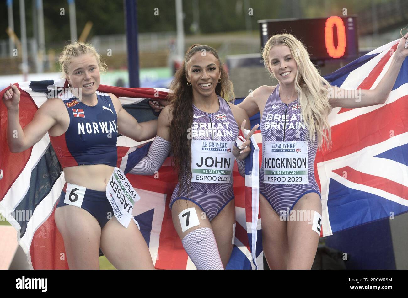 From left: Second placed Henriette Jaeger of Norway, winner Yemi Mary John of Great Britain and ...