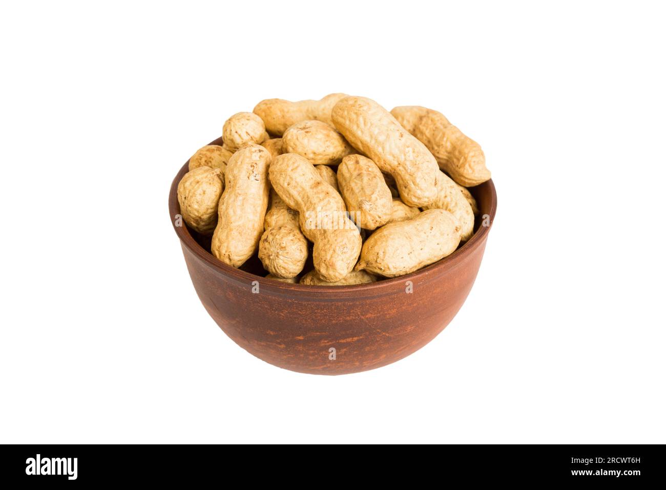 Roasted shell peanuts in bowl isolated on white background. shell ...