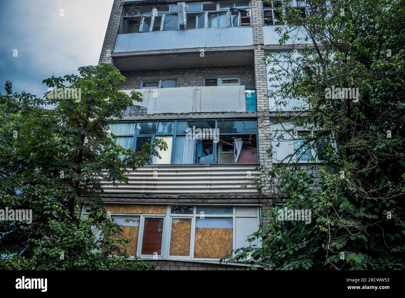 The buildings were badly damaged by the bombardments during the battle ...