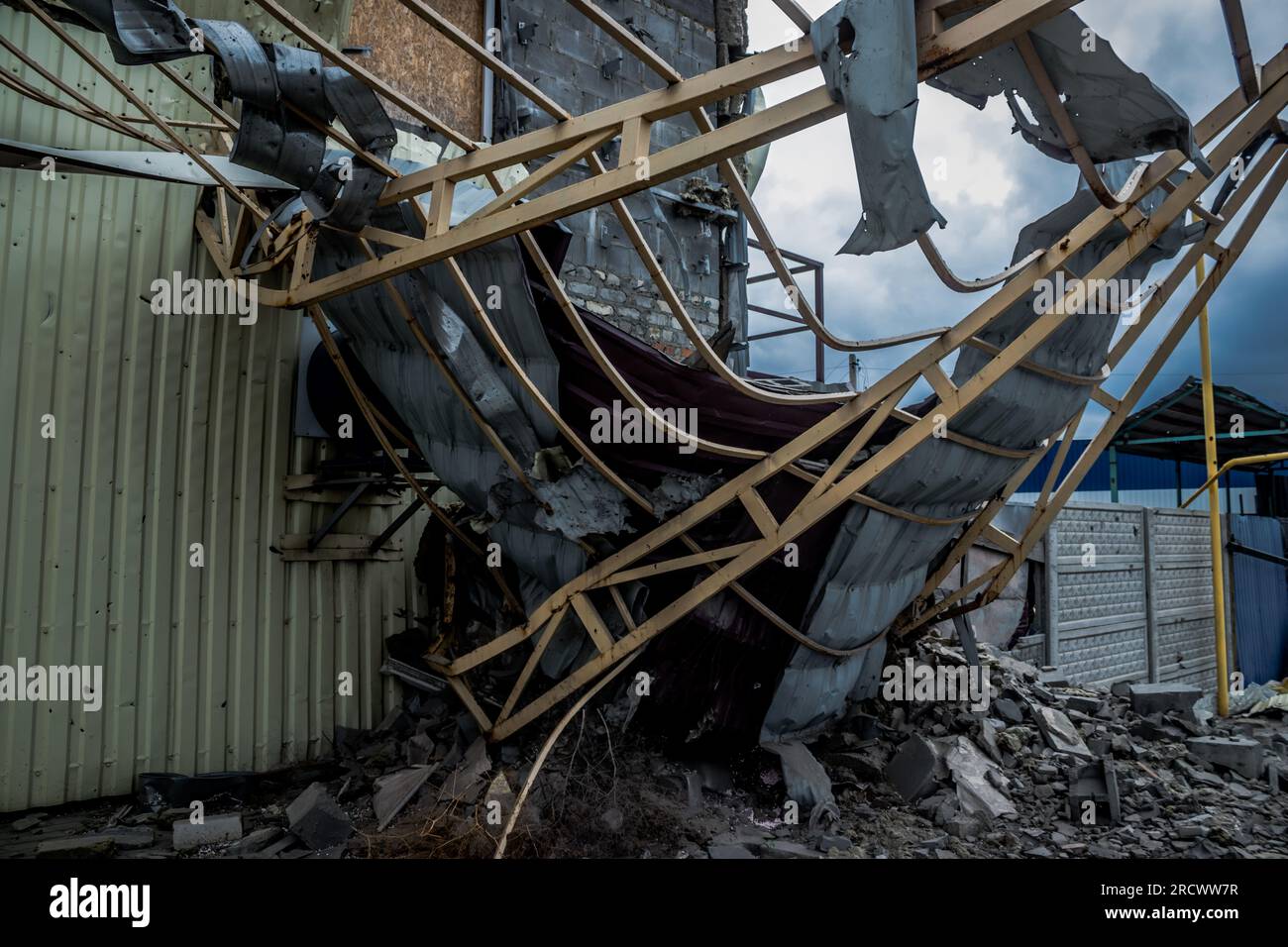 The buildings were badly damaged by the bombardments during the battle ...