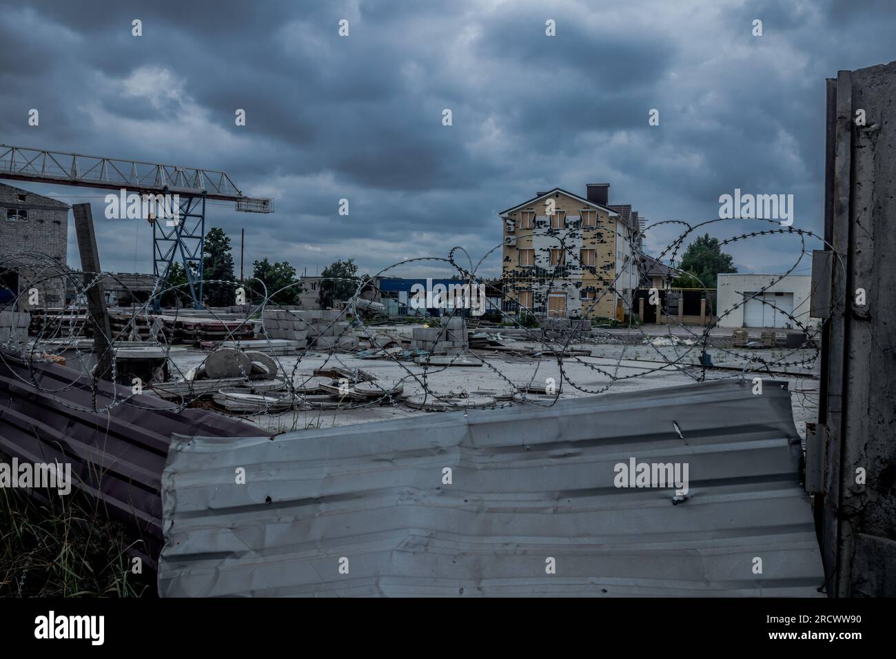 The buildings were badly damaged by the bombardments during the battle ...