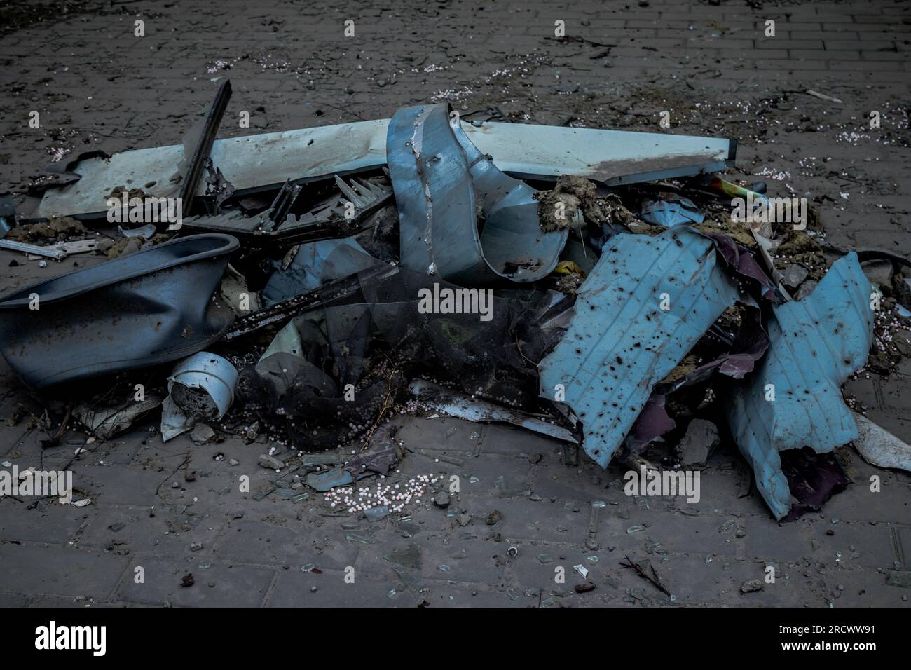 The buildings were badly damaged by the bombardments during the battle ...