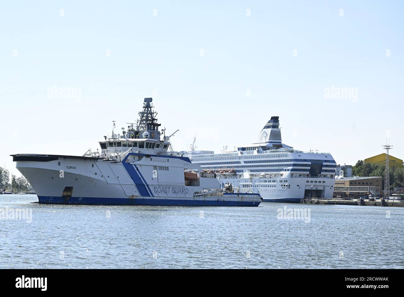 Helsinki, Finland. 13th July, 2023. An offshore patrol vessel Turva ...