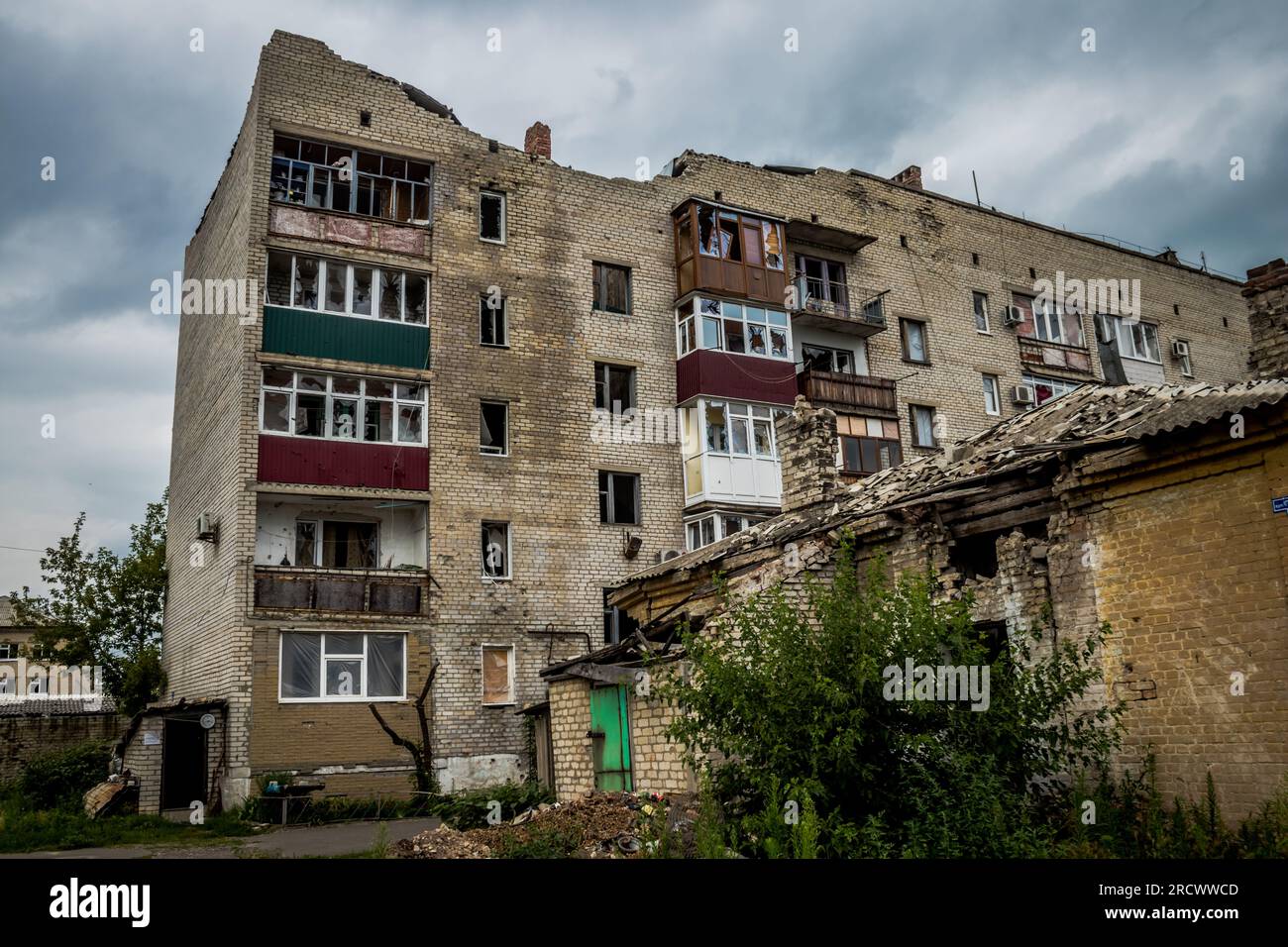 The buildings were badly damaged by the bombardments during the battle ...