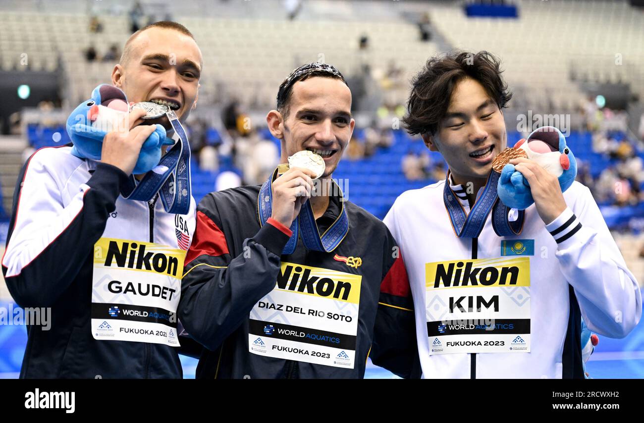 Fukuoka, Japan. 17th July, 2023. Gold medalist Fernando Diaz del Rio ...