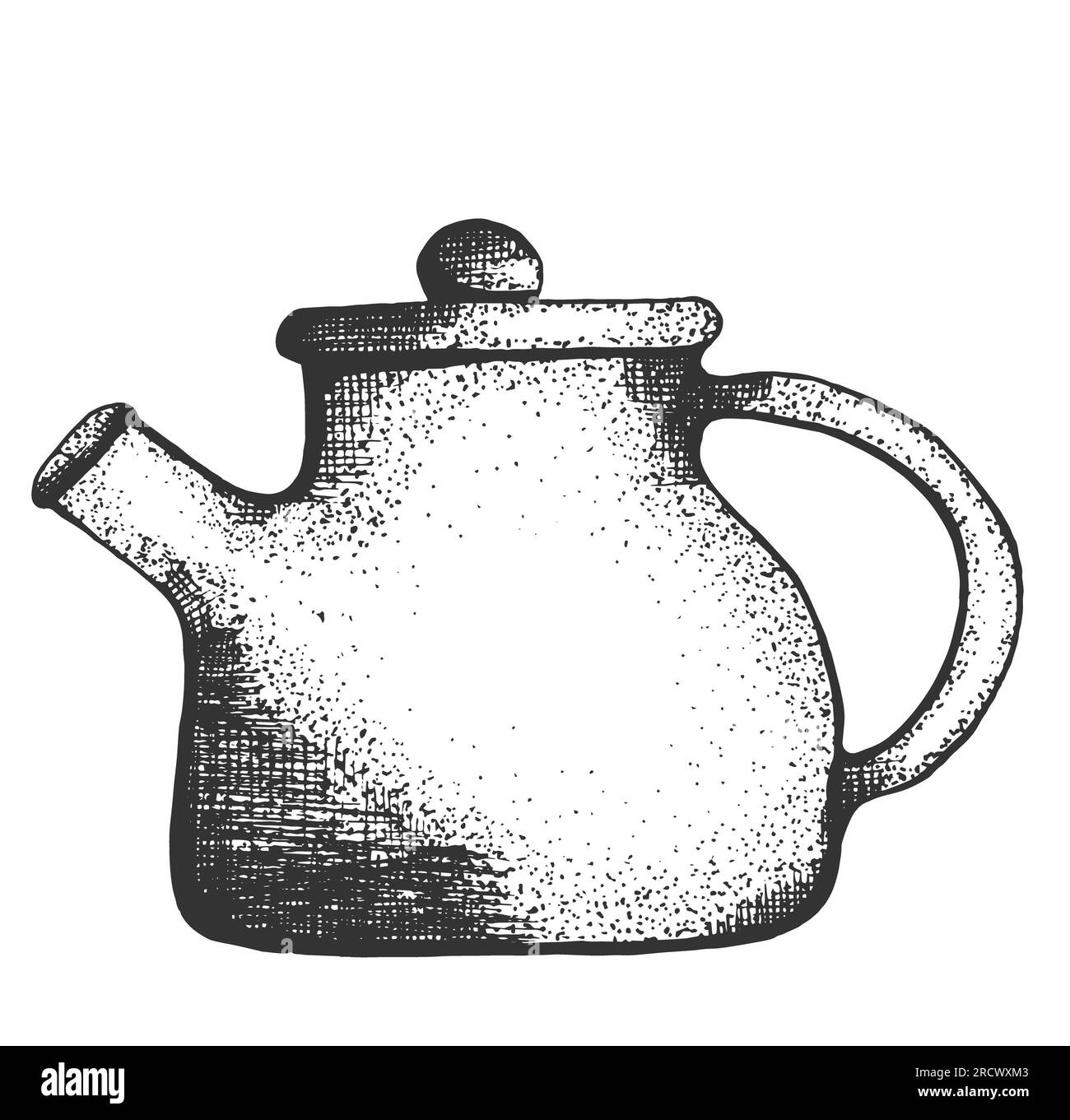 Hand drawn vector sketch of tea pot illustration Stock Photo - Alamy