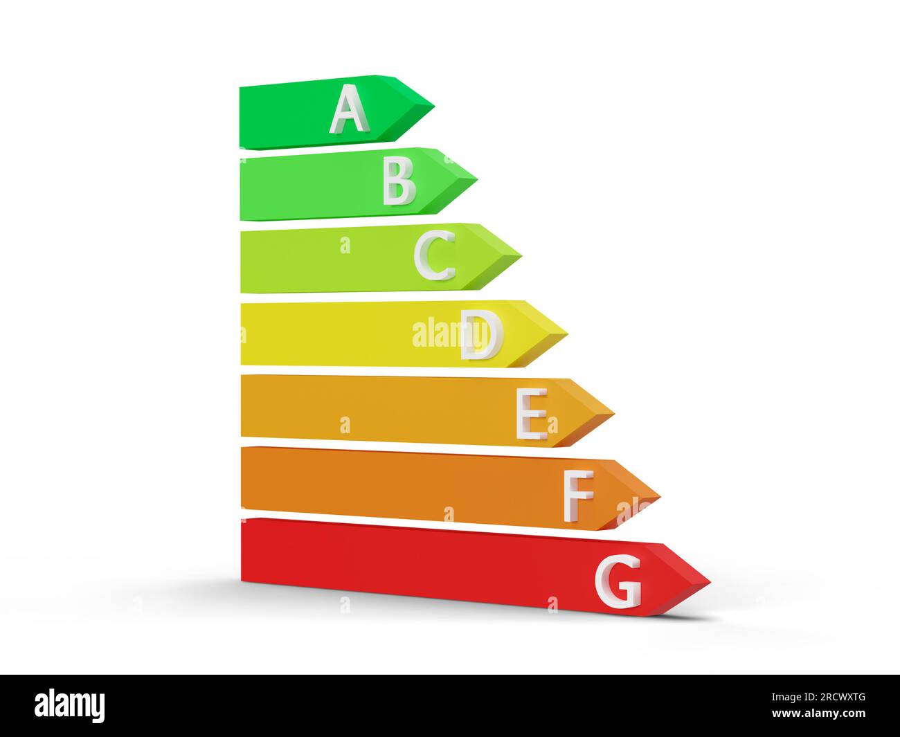 Energy efficiency rating chart cut out and isolated on white background ...
