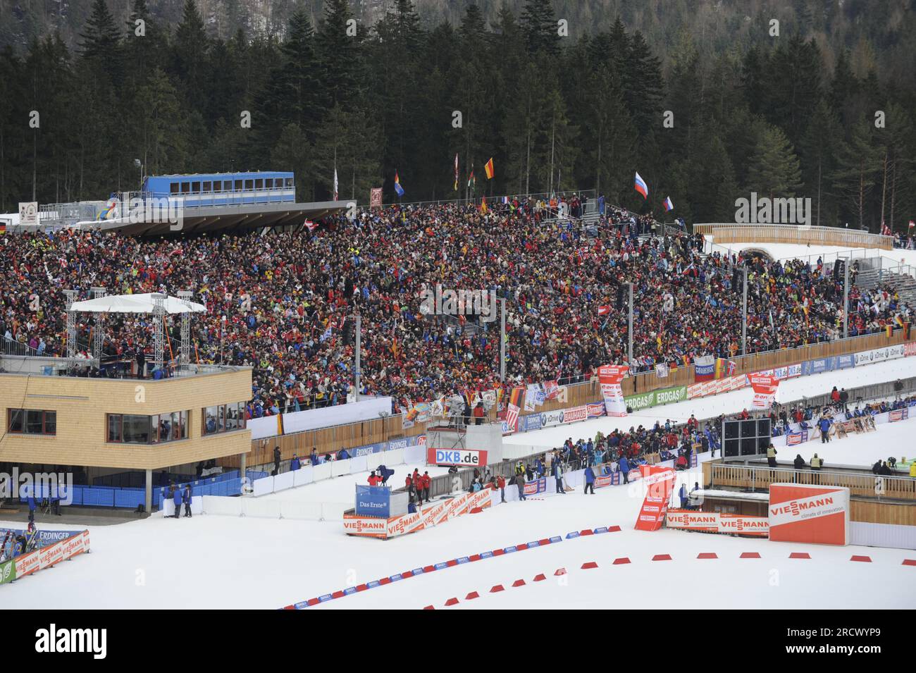 Übersicht des neuen Biathlon Stadion Chiemgau Arena in Ruhpolding ...
