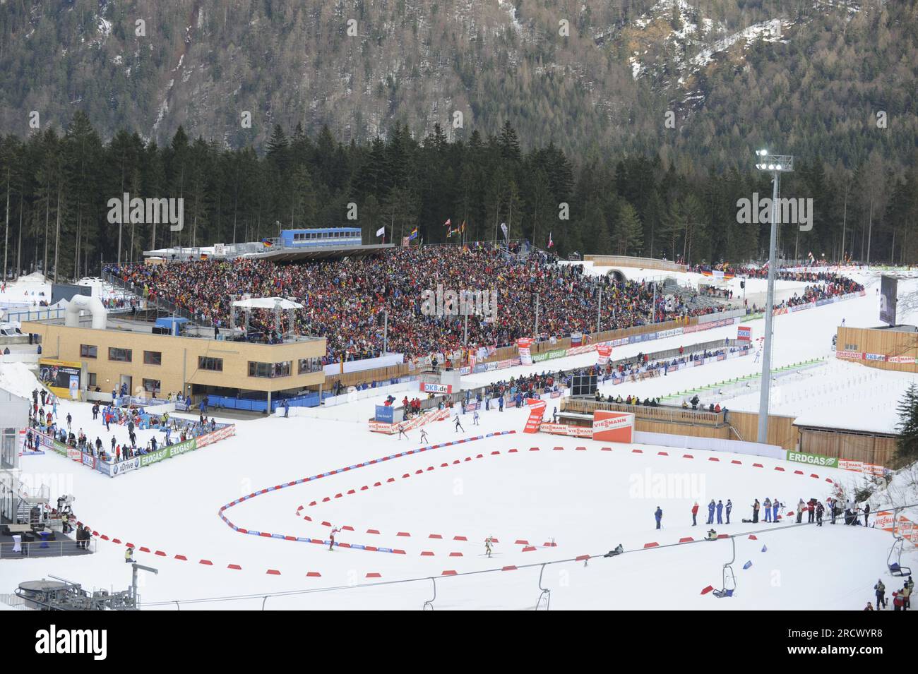 Übersicht des neuen Biathlon Stadion Chiemgau Arena in Ruhpolding ...