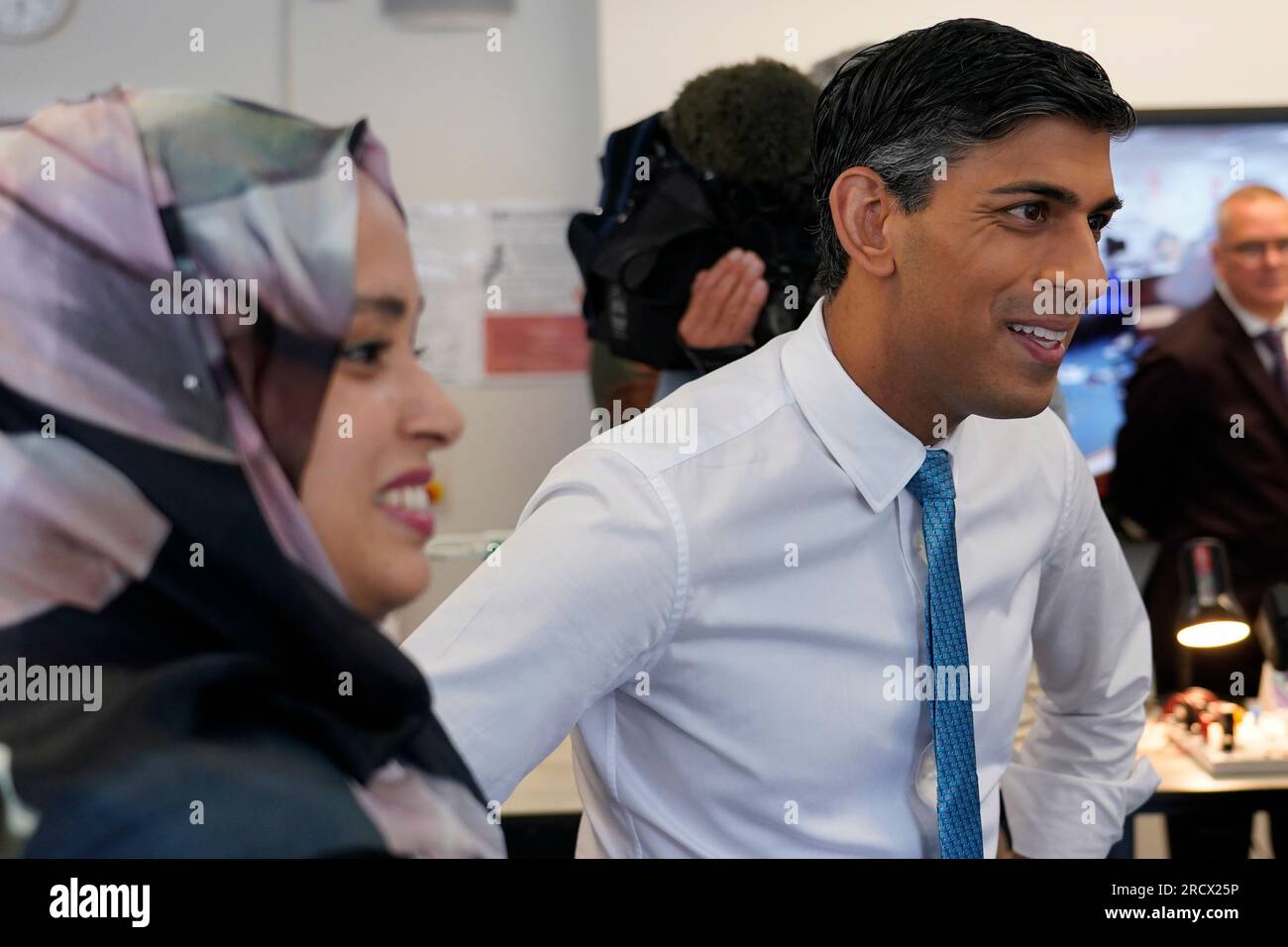 Prime Minister Rishi Sunak during a visit to Mulberry School for Girls ...