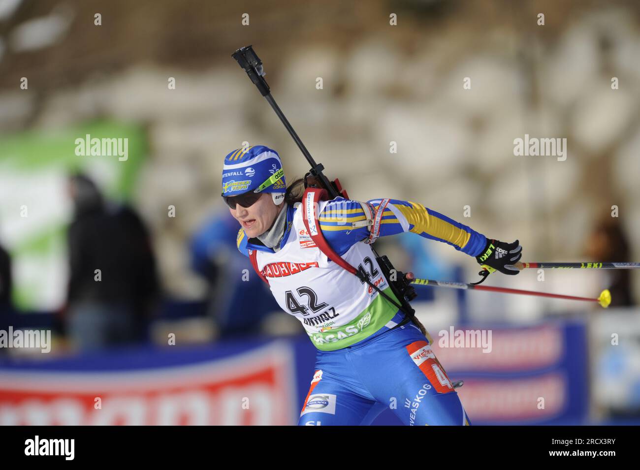 ZIDEK Anna Carin SWE Aktion Biathlon 7.5km Sprint der Frauen am 21.1. ...