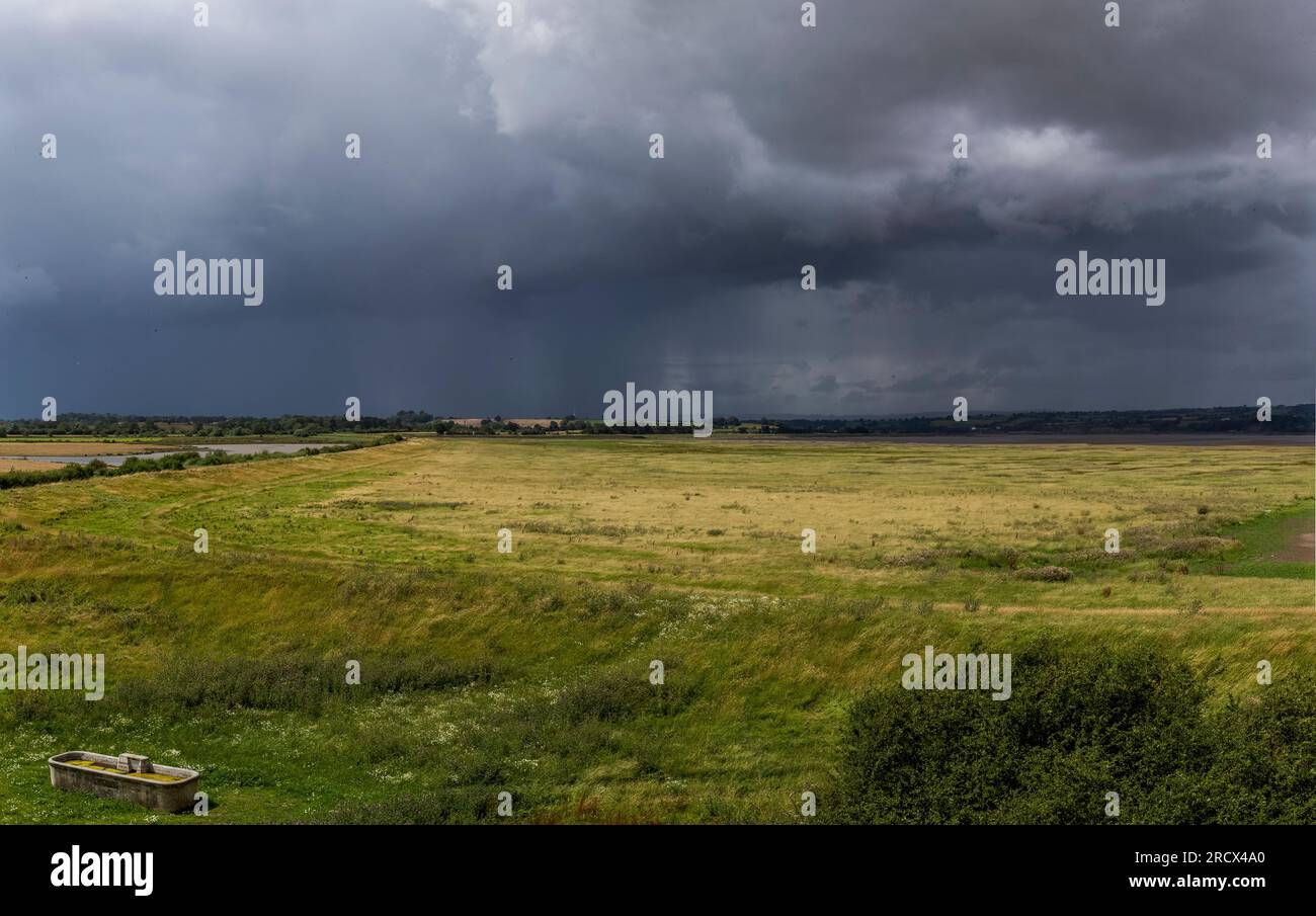Heavy storm over the Newgrounds at WWT Slimbridge Stock Photo - Alamy
