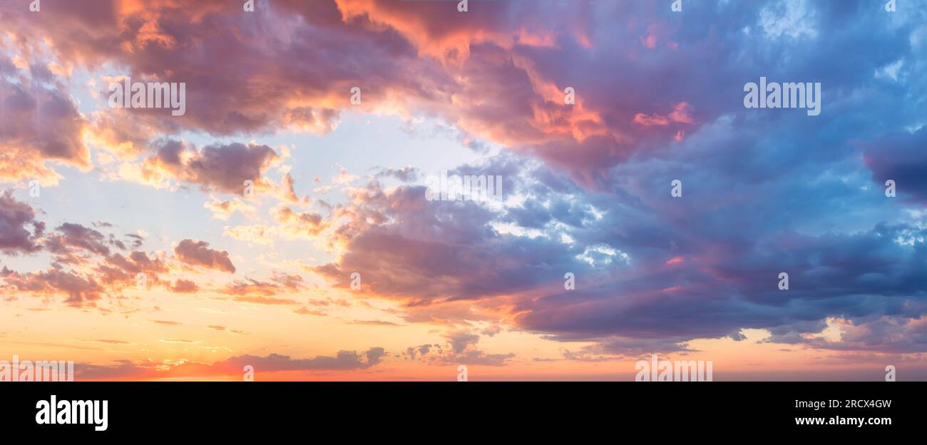 Real majestic sunrise sundown sky background with gentle colorful ...