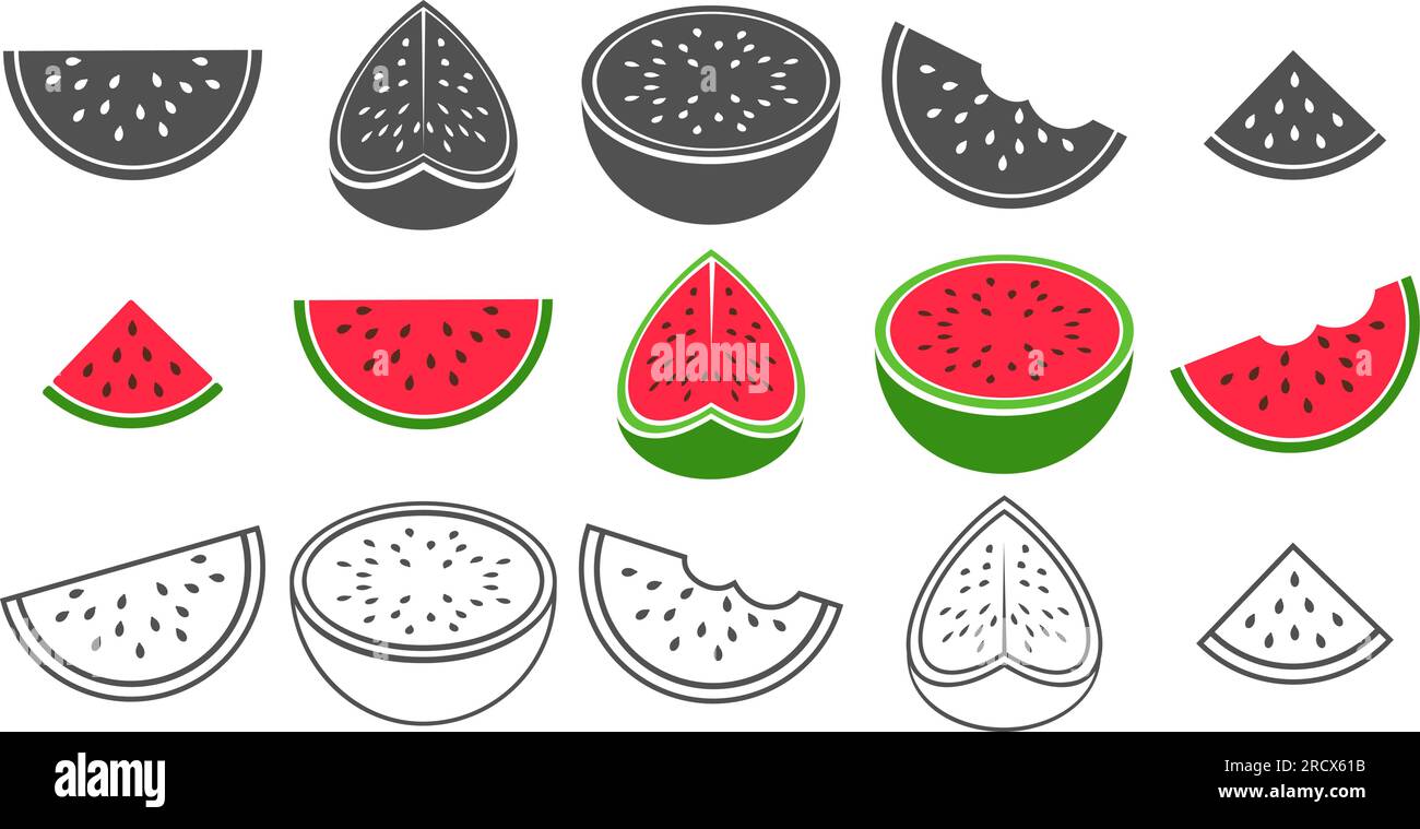 Watermelon slice symbols Stock Vector Image & Art - Alamy