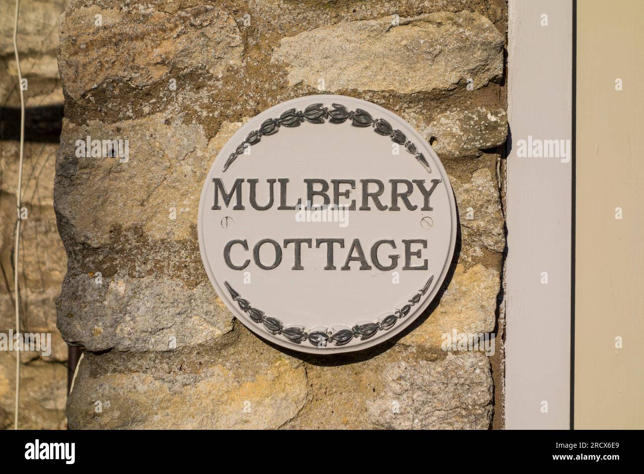 Mulberry Cottage sign, Gloucestershire, UK Stock Photo - Alamy