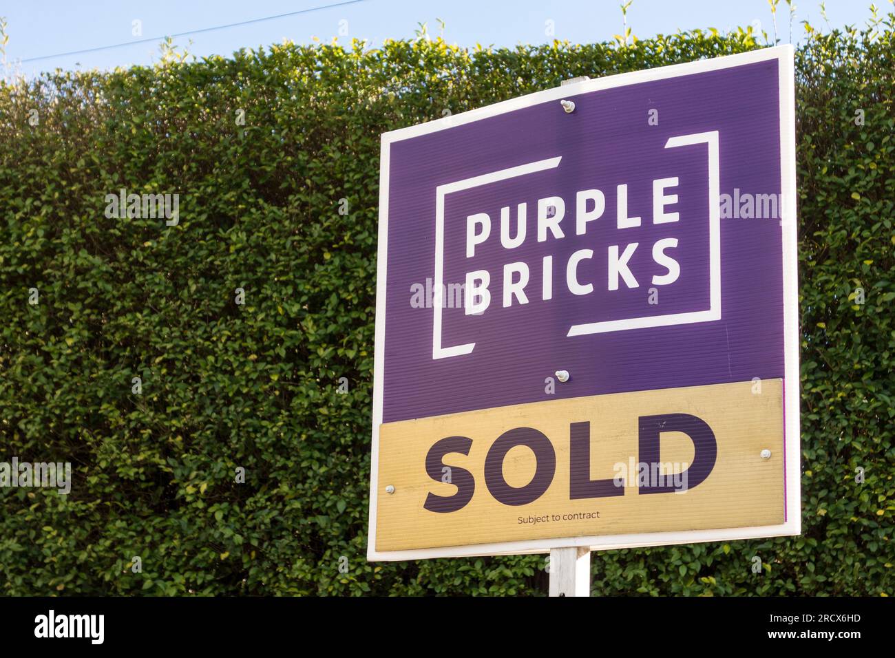 Estate agent's sold sign, Gloucestershire, UK Stock Photo - Alamy