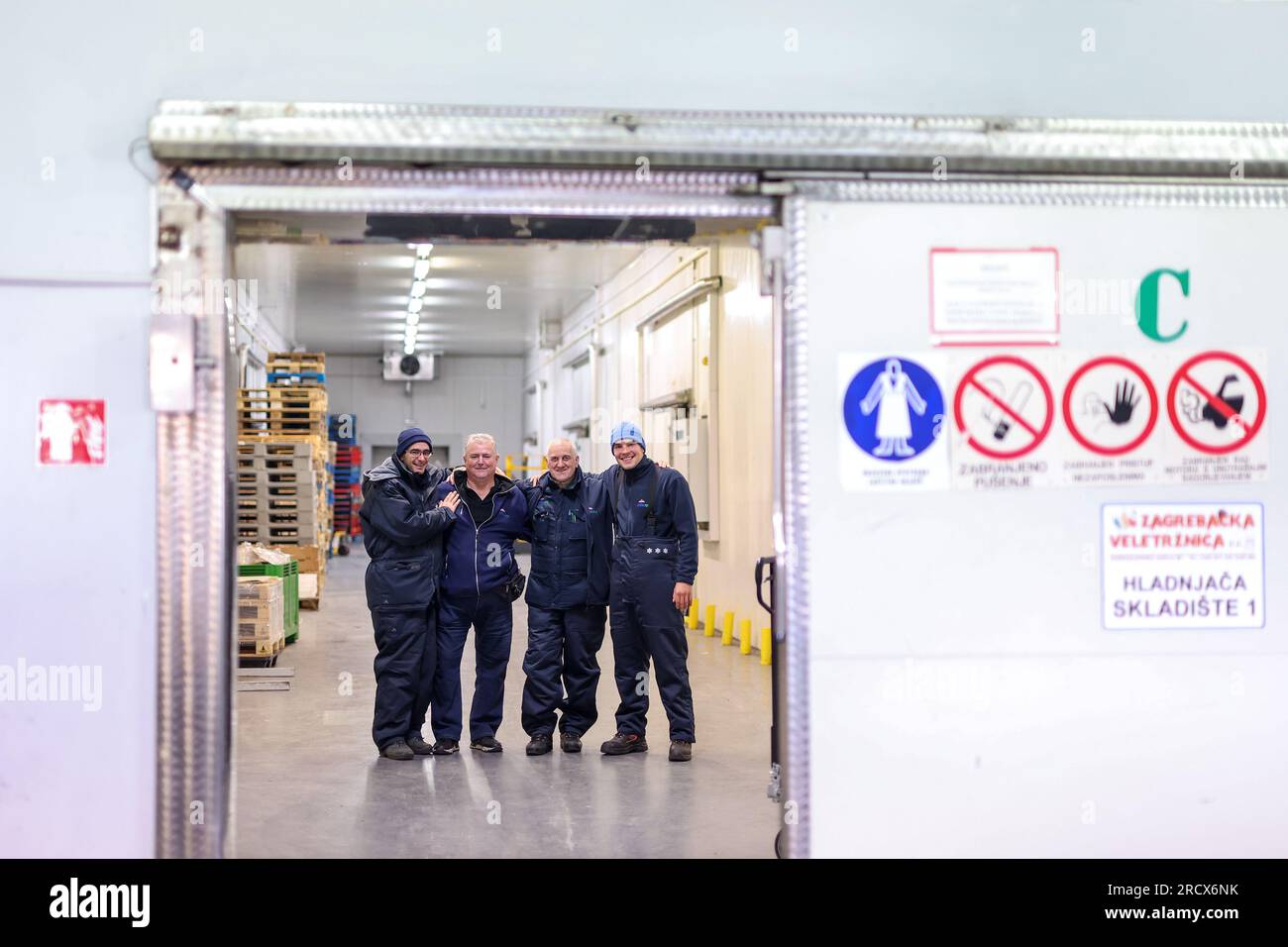 In the warm summer months, workers in cold stores change the external ...