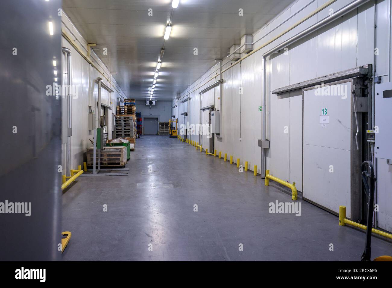 In the warm summer months, workers in cold stores change the external ...