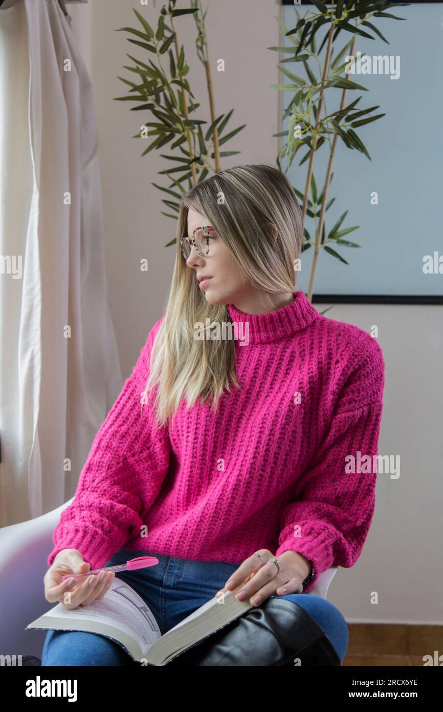 Blond smile hi-res stock photography and images - Alamy