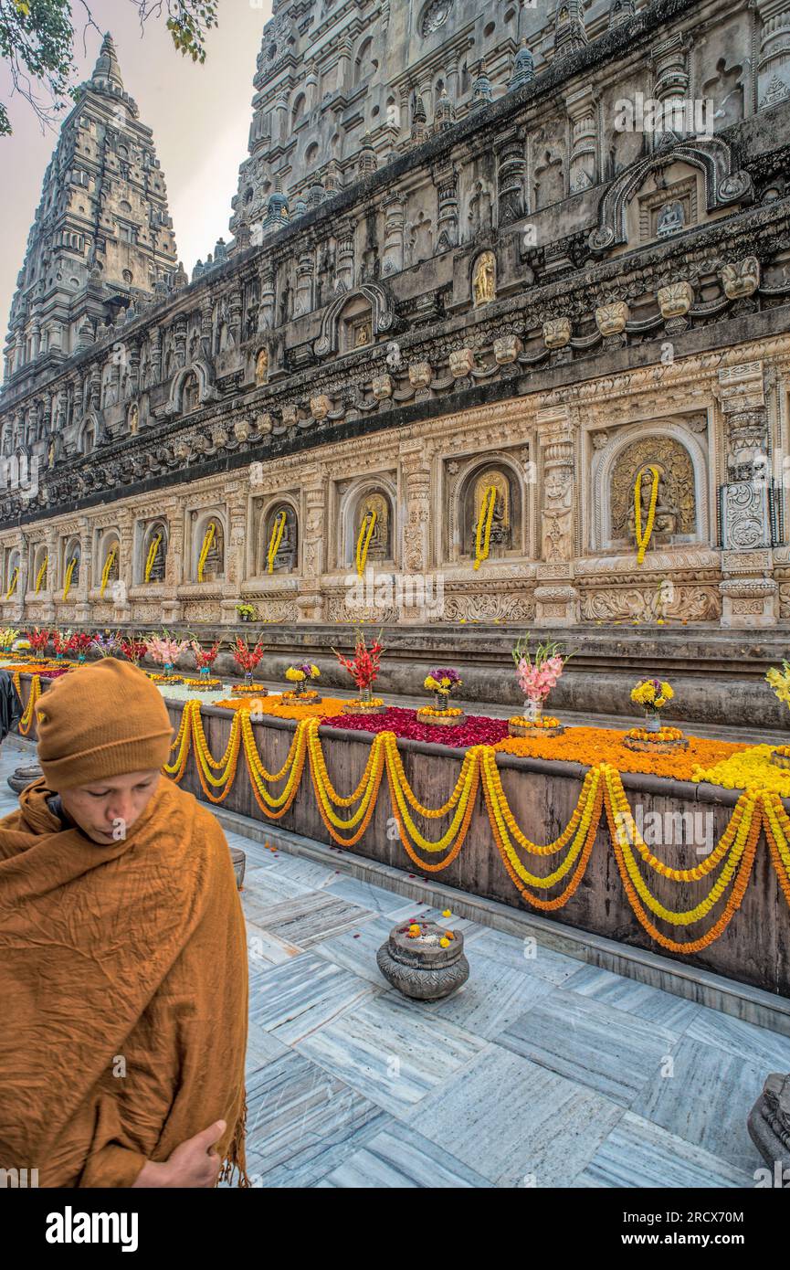12 25 2014 Garlands with flowers and festive bouquets at Mahabodhi ...