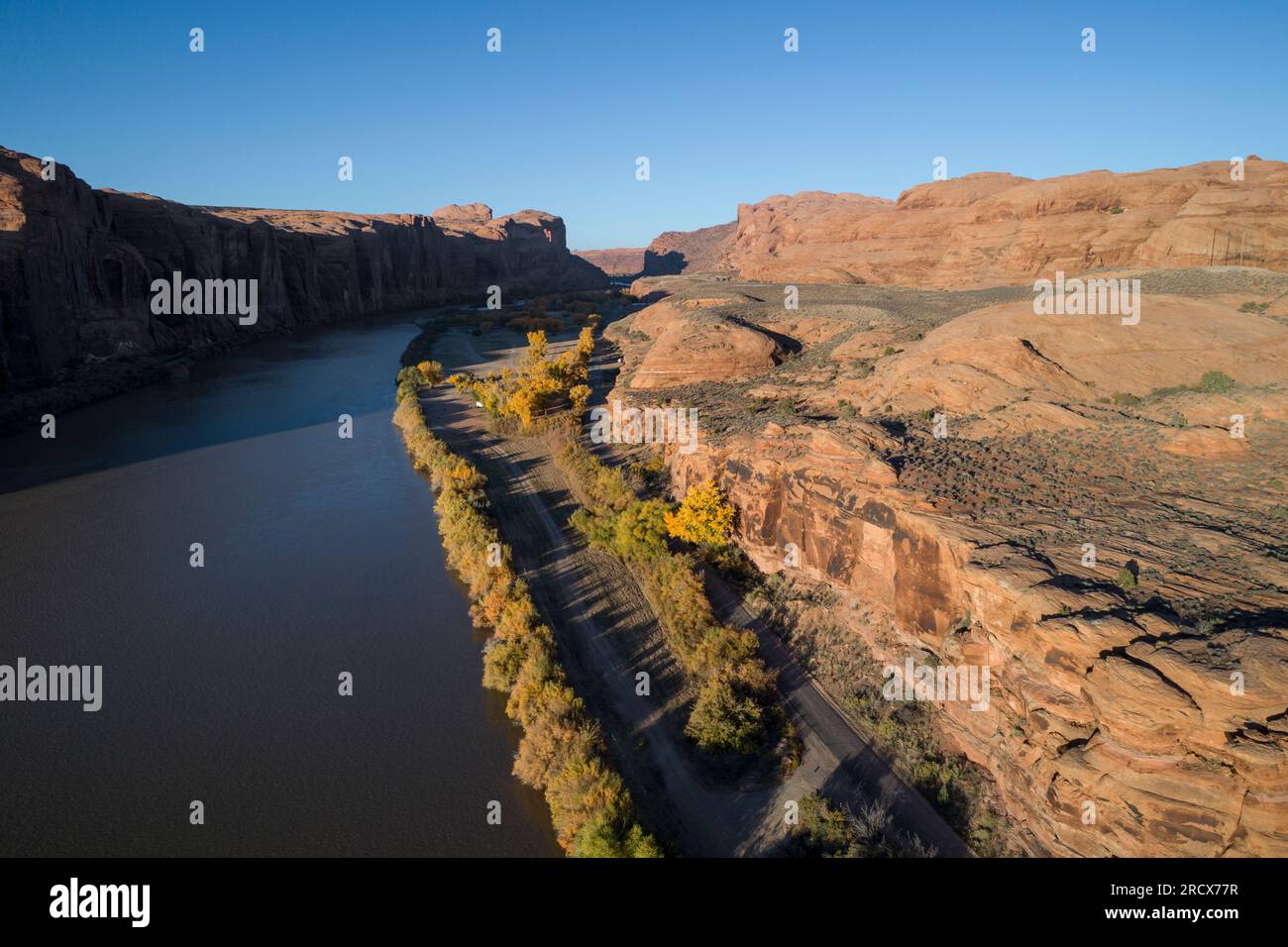 Aerial view of the Colorado river near Moab, Utah Stock Photo - Alamy