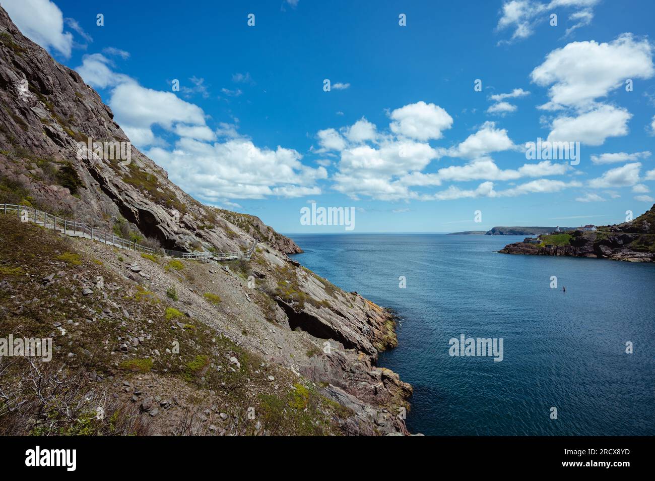 Hiking trail along cliffs beside the ocean in St. John's, Nfld Stock ...