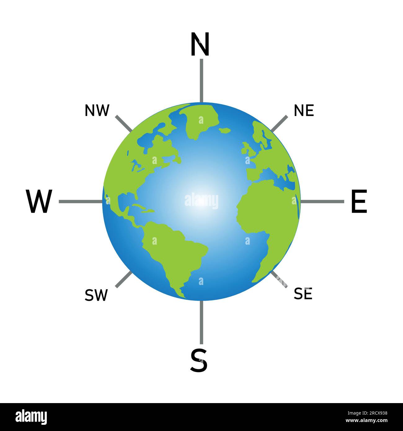 Compass with world map. Vector illustration isolated on white ...