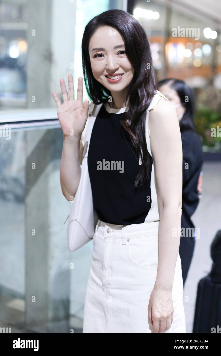 Chinese actress and singer Dong Xuan appears at airport in Beijing ...